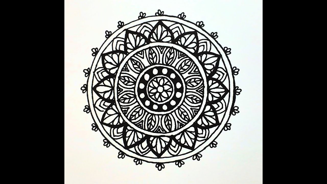 Simple Mandala with leaves and petals motifs - Pattern 2 - YouTube