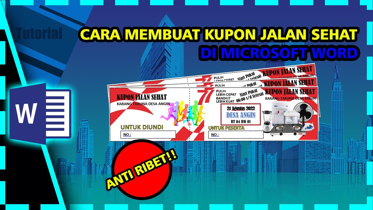 CARA MEMBUAT KUPON JALAN SEHAT DI MICROSOFT WORD - YouTube