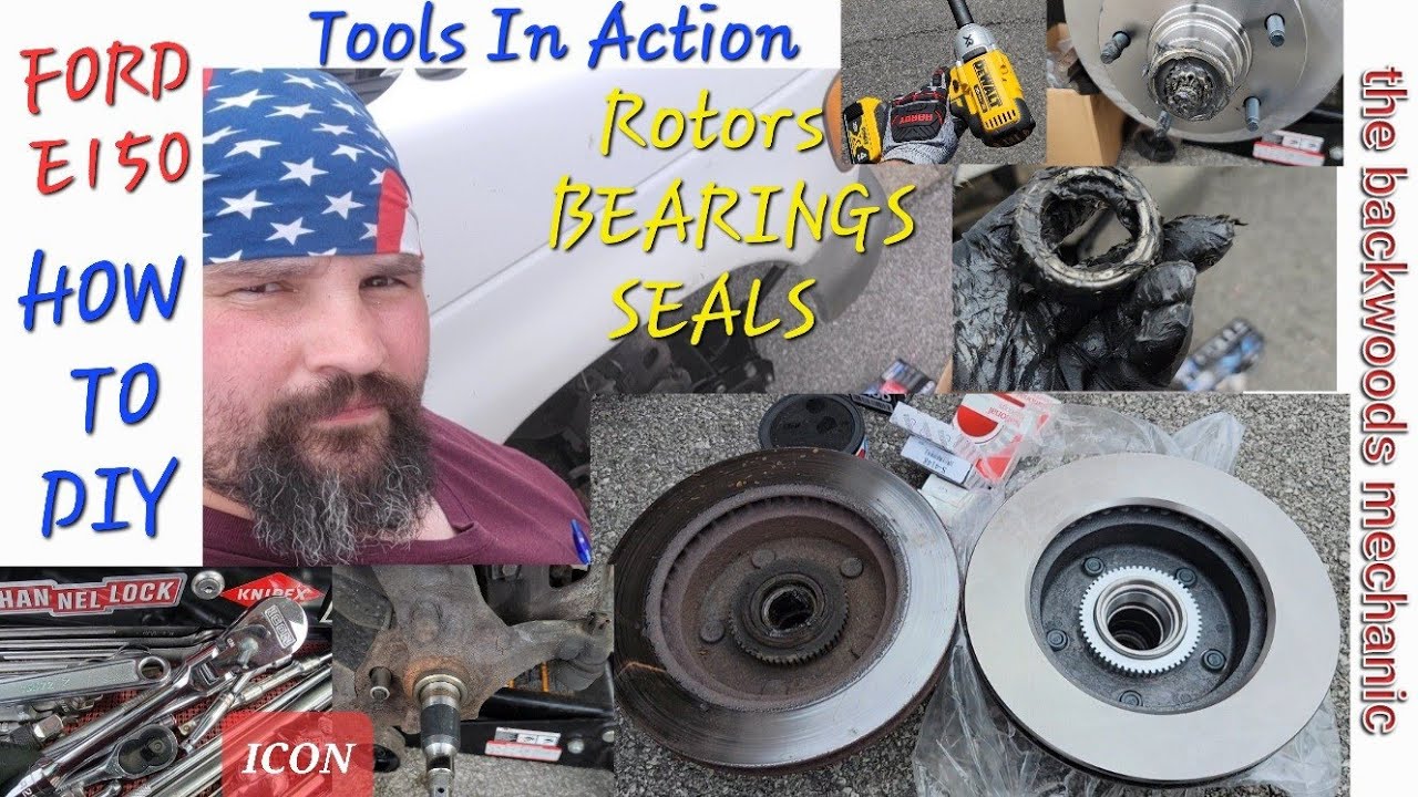 How To Replace Front Rotors & Bearings on a 00-04 FORD E-150 Van #DIY # ...
