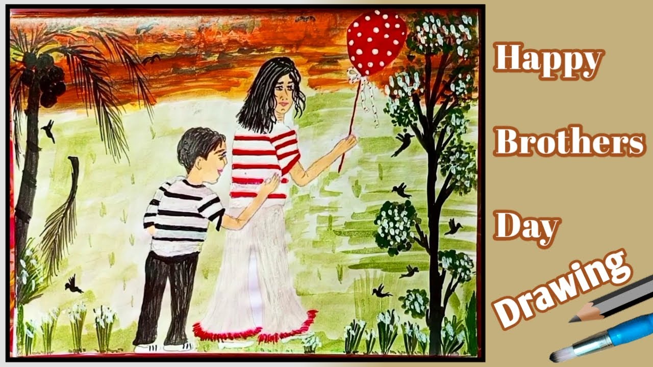 Happy brothers day drawing | Easy painting - YouTube