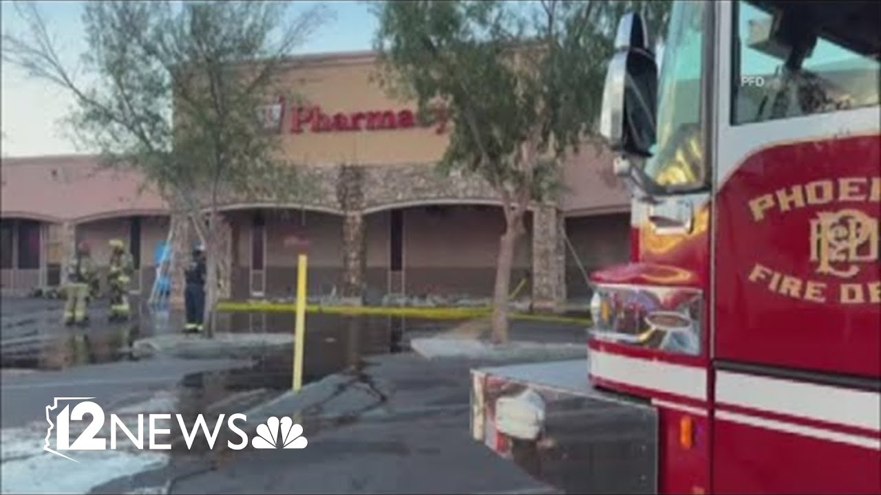 Supermarket damaged by fire in Arizona - YouTube
