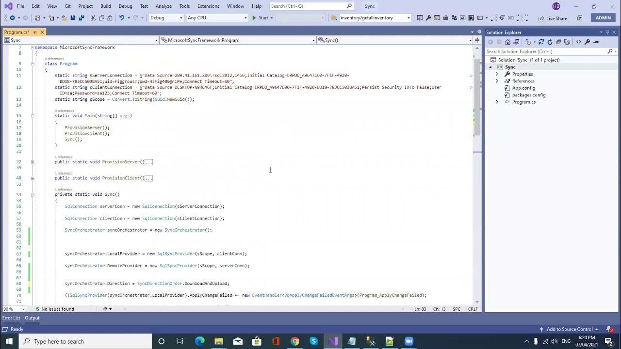 Microsoft Sync Framework SQL Server Database code explained (.Net C#) | Hardik Brahmbhatt - YouTube