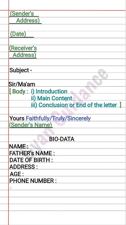 Job Application Format | CBSE Class 12 English Job Application Format ...