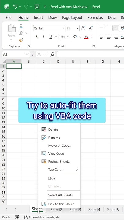 How To Autofit Columns In Excel Using Vba Code Excel Mexcel Shorts Exceltips Youtube