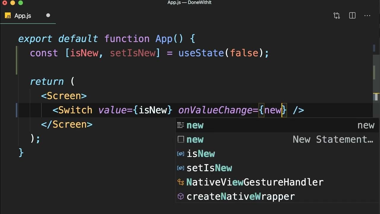 React Native | Fundamentals #67 - Switch [By Mosh Hamedani] - YouTube