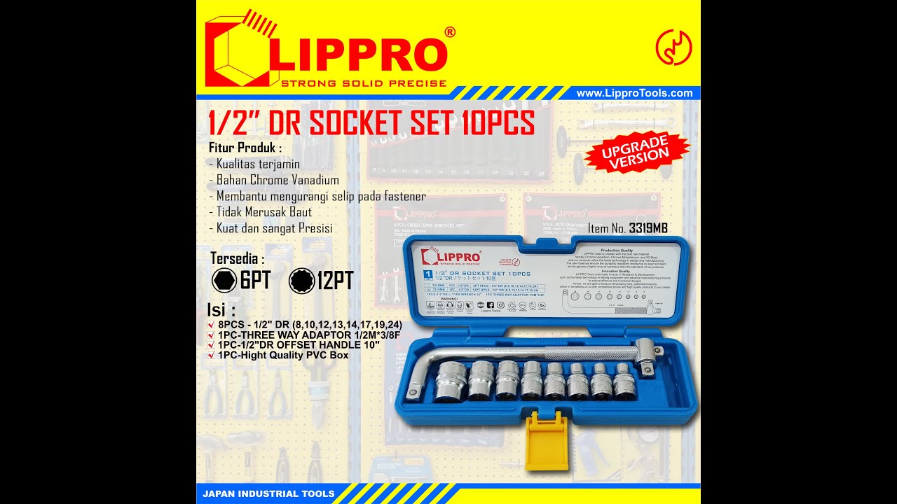 LIPPRO - 1/2" DR SOCKET SET 10PCS - YouTube