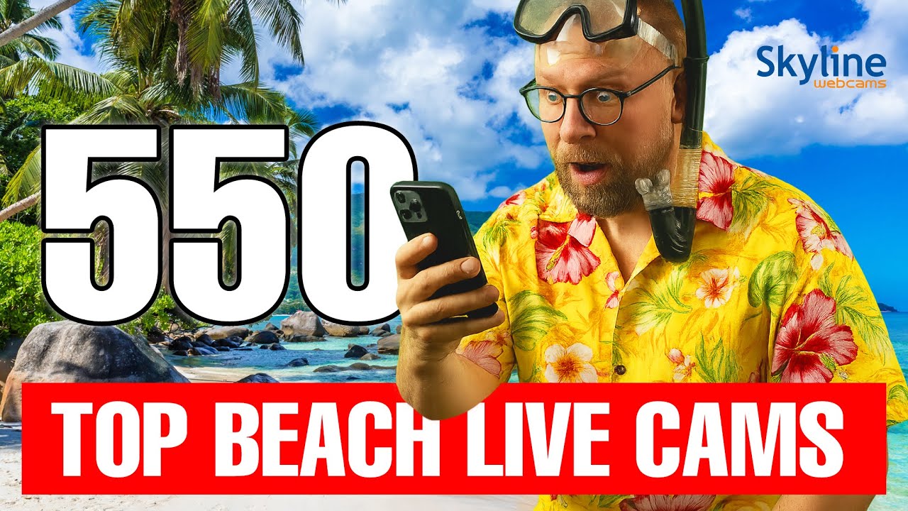 🔴 550 TOP BEACH LIVE CAMS from the World with Relaxing Music ☕ and Map ...