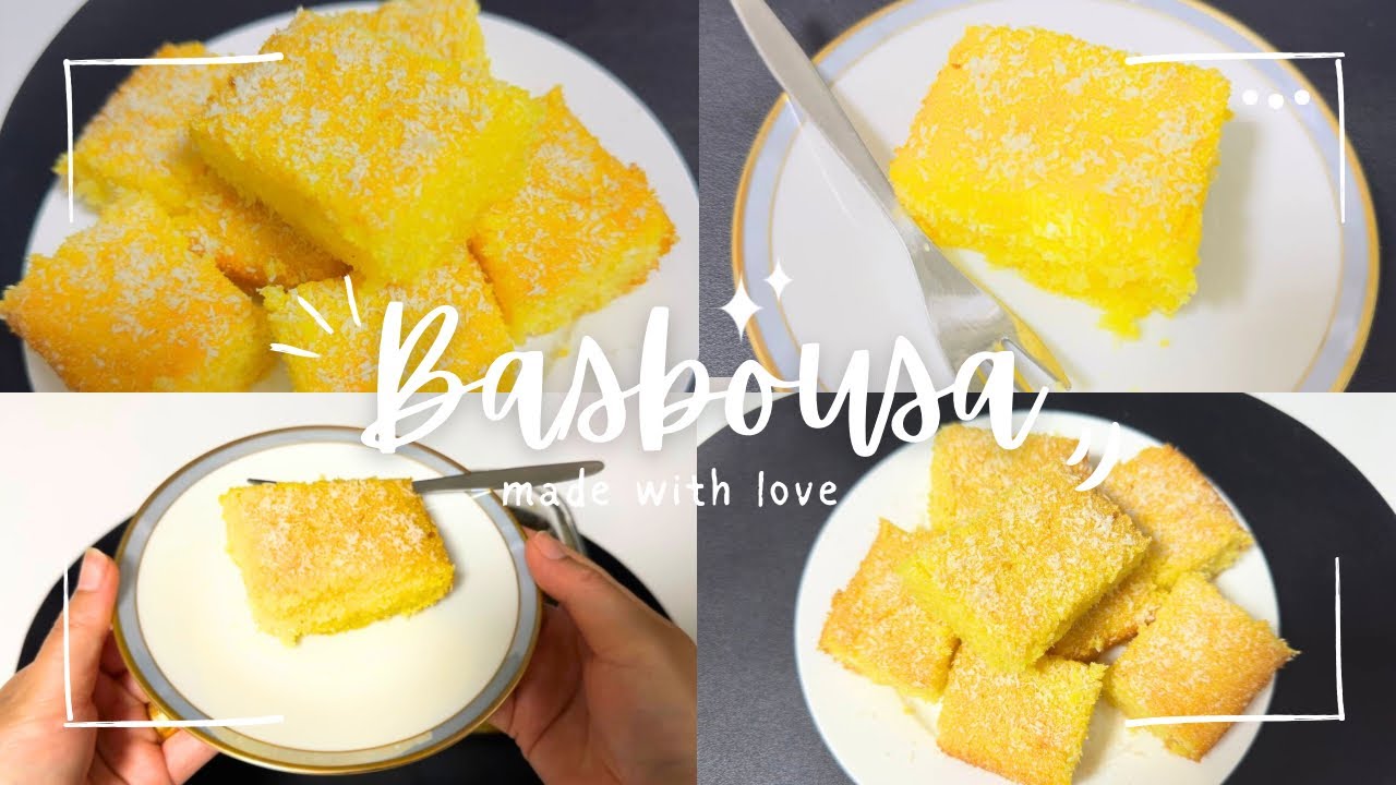 HOW TO MAKE HOMEMADE BASBOUSA (NICE & EASY)🥰 - YouTube