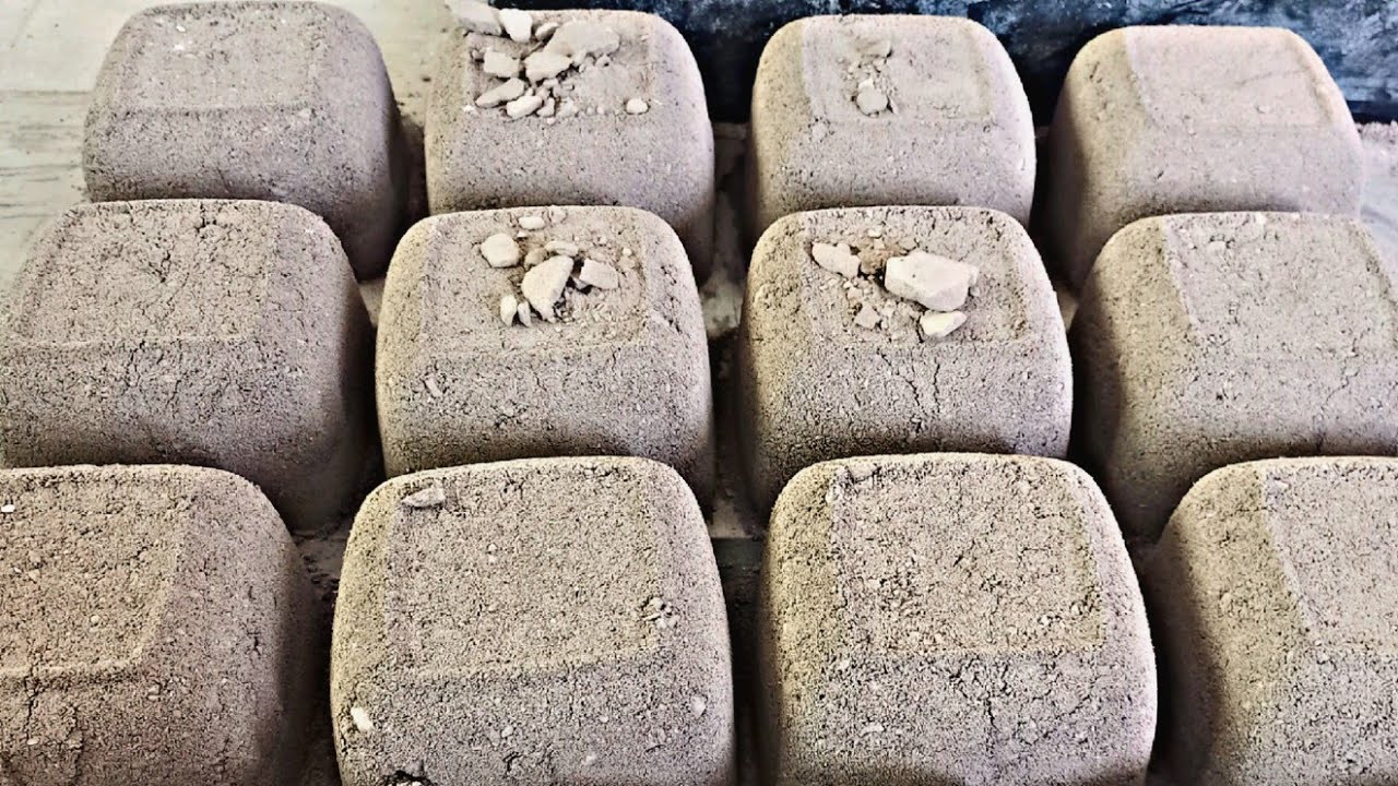 Mesmerizing Grainy Sand Cement block asmr | dry Crumbling on floor ...