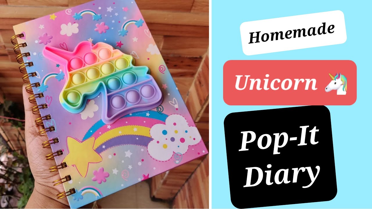 DIY Unicorn Pop-It Diary / How to make Pop-It Notebook with paper / DIY ...