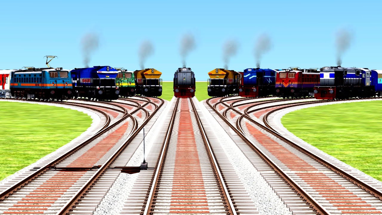 FULL SPEED TRAINS CROSSING THE BUMPY TRACKS| #railroad - YouTube