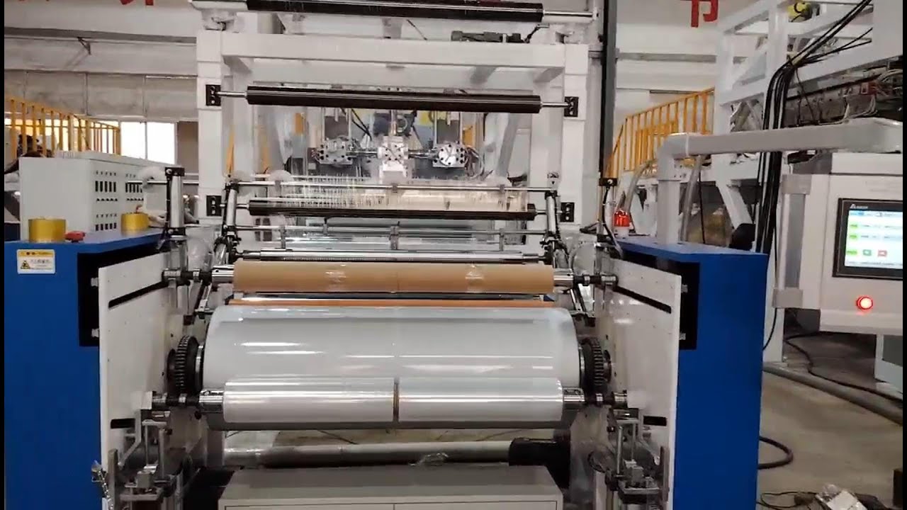 High quality 1m stretch film machine with Touch screen,cling 3 screw ...