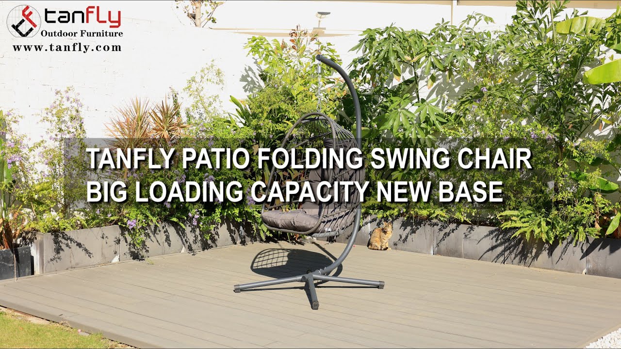 TANFLY PATIO FOLDING SWING CHAIR BIG LOADING CAPACITY NEW BASE - YouTube