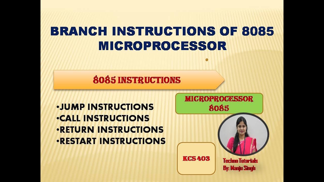 unit 2 L6 | Branch instructions | Jump | Call and return instructions ...