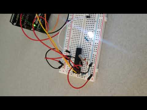 ATMega 328p standalone microcontroller chip blinking an LED on BB ...