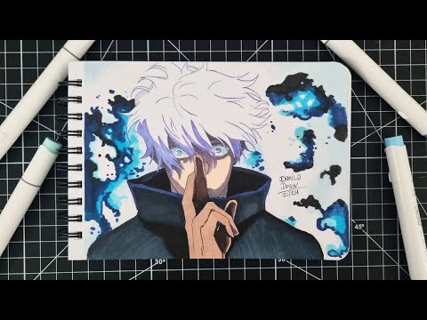 Desenhando o Gojo Satoru usando expansão de domínio (Vazio Infinito ...