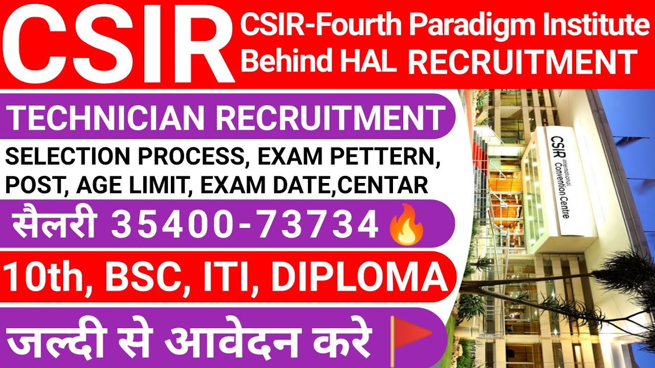 CSIR RECRUITMENT 2024 CSIR VACANCY 2024 , |CSRI TECHNICIAN RECRUITMENT ...