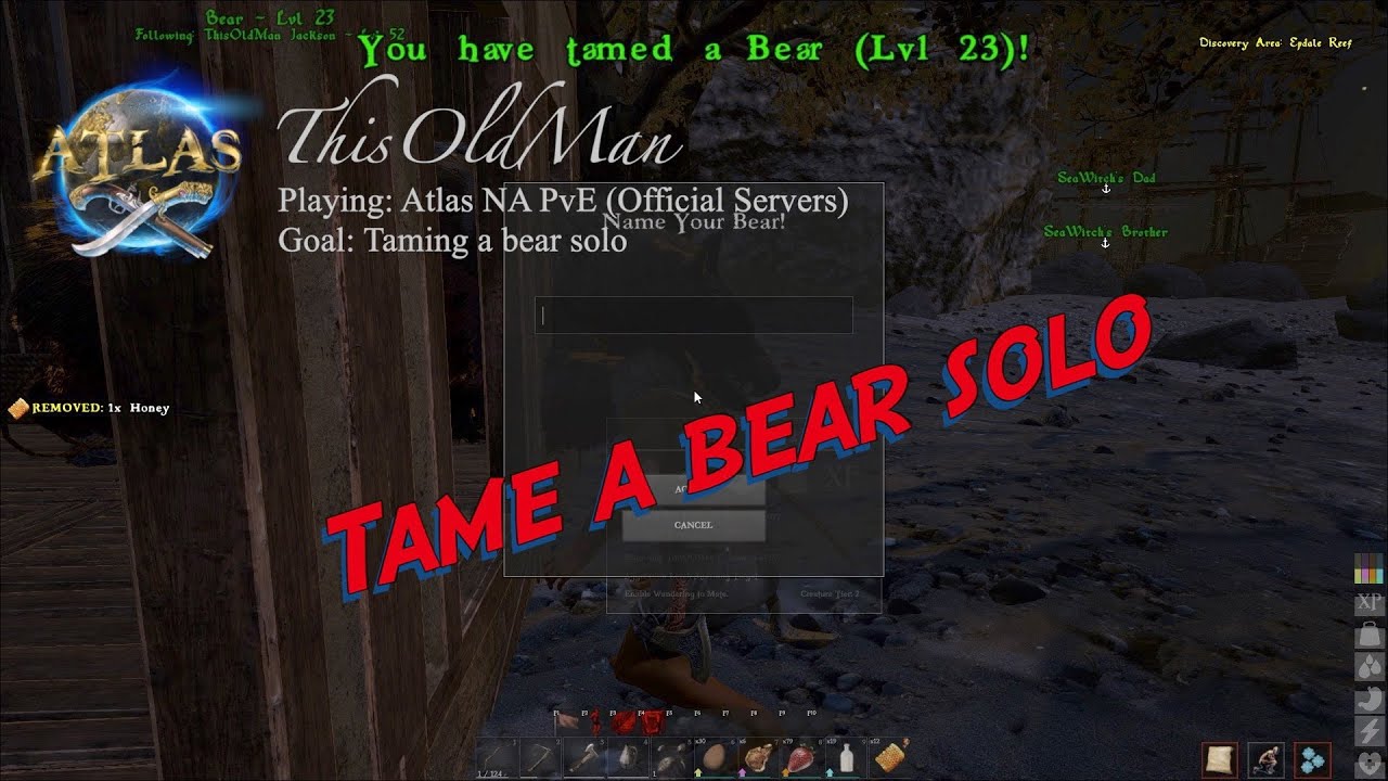 Atlas Survival - How to tame a Bear solo - Taming Pen - YouTube
