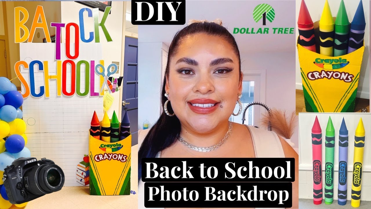 DIY Easy Dollar Tree Back to School Backdrop - YouTube