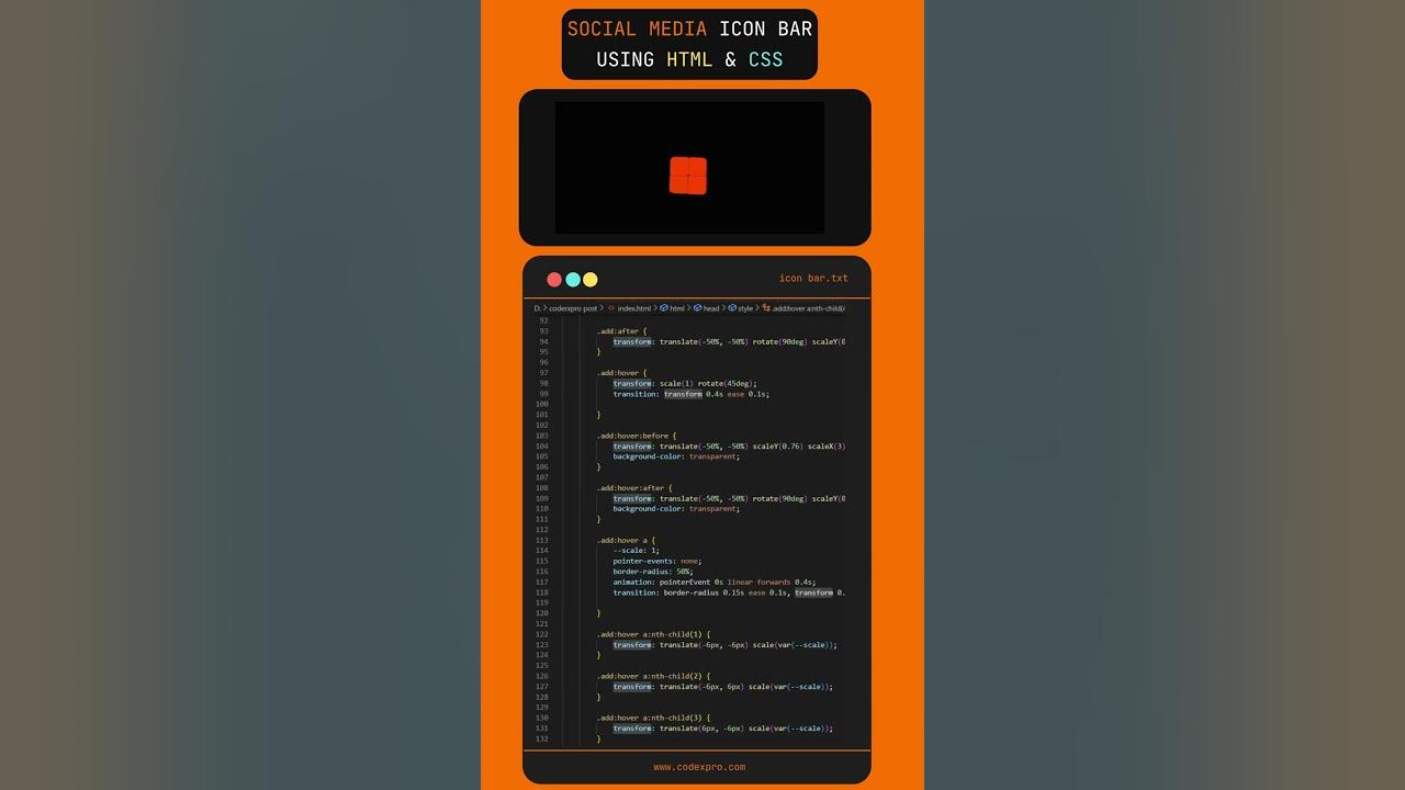Social Media Hover Animation Using Html And Css Coding Html Css Webdev Htmlcss