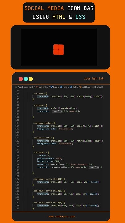 Social Media Hover Animation Using Html And Css Coding Html Css Webdev Htmlcss