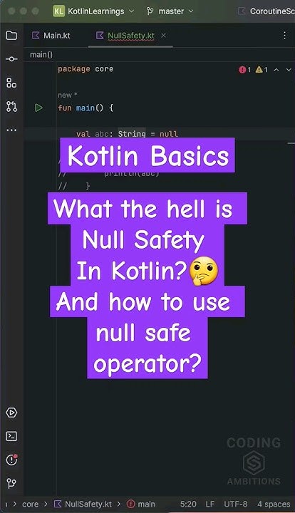What is null safety in Kotlin? Null safe operator in Kotlin. # ... What is null safety in Kotlin? Null safe operator in Kotlin. # ...