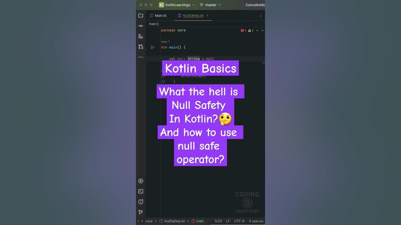 What is null safety in Kotlin? Null safe operator in Kotlin. #kotlintutorials #kotlin # ...