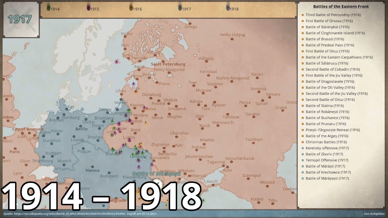 Battles of the Eastern Front (1914 - 1918) #WW1 - YouTube