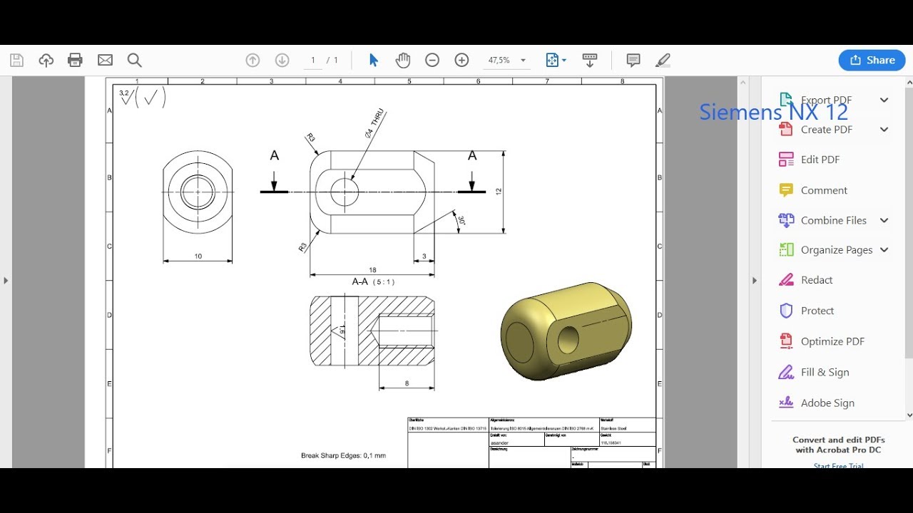 Siemens NX ,Drawing conecting Rod Head through Siemens NX - YouTube