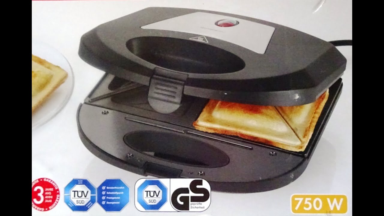 SilverCrest Sandwich Maker. Sandwichmaker. SSWM 750 A1 - YouTube