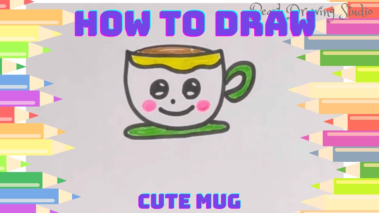 How to draw coffee mug - Easy beginners mug drawing - YouTube