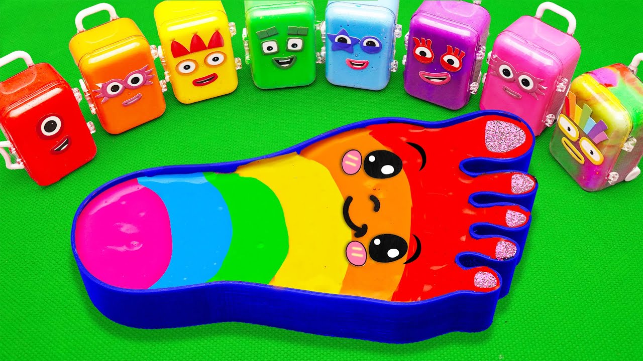 Satisfying ASMR | How to Make Rainbow Foot Bathtub by Mixing SLIME in ...