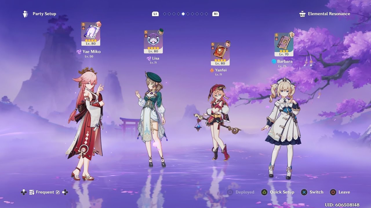 Genshin Impact Combat Demo (𝐖𝐨𝐫𝐥𝐝 𝐋𝐯𝐥 𝟓, 𝐀𝐑 𝟒𝟓): Yae Miko+Lisa+Yanfei ...