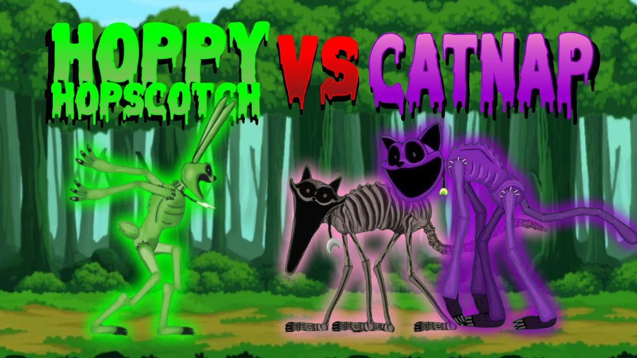 Catnap, Poppy Playtime Chapter 3 VS Hoppy Hopscotch Full Fight ...