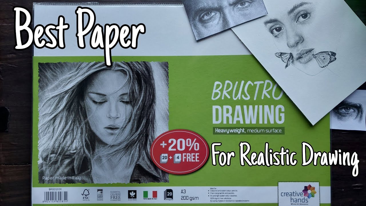 Best Paper For Realistic Drawing||Brustro 200gsm paper - YouTube