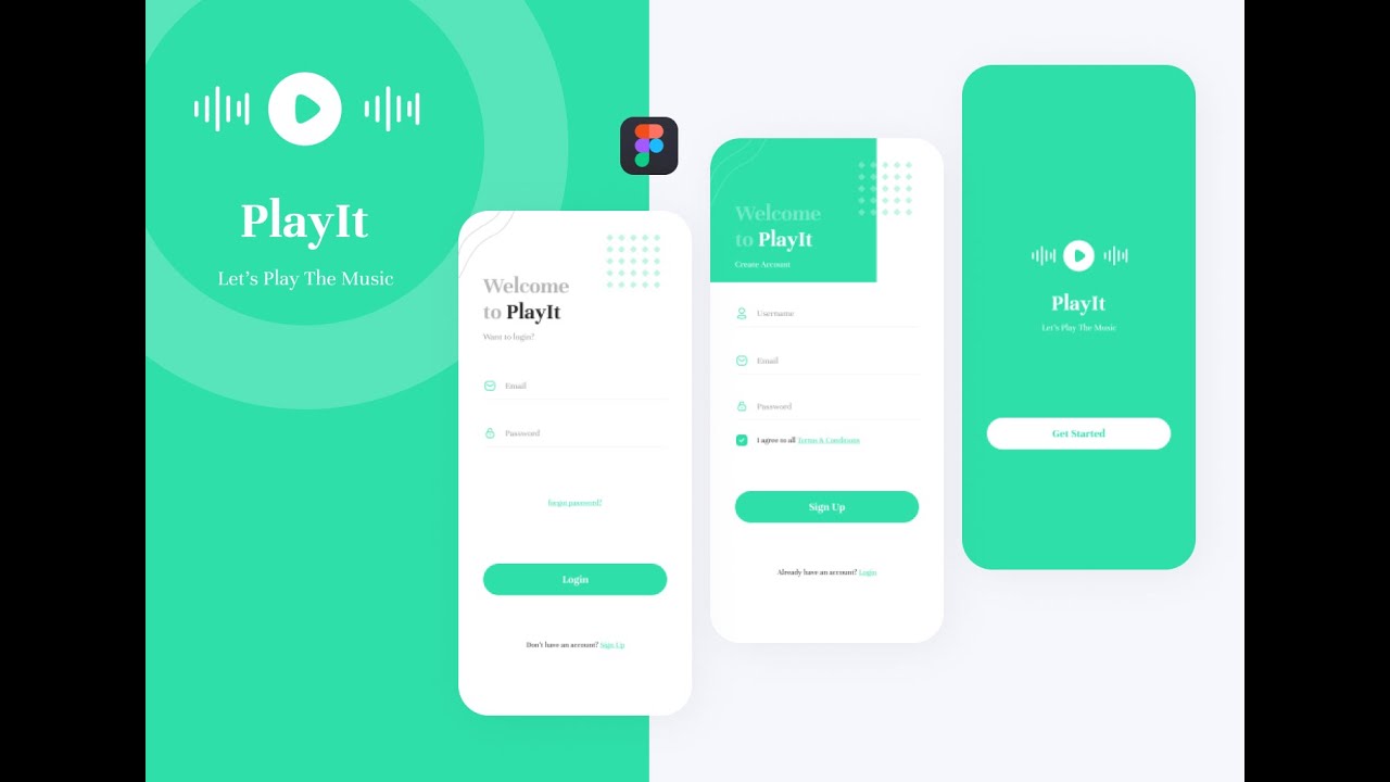 UIUX Design | Music app login and signup screen design | @Figma - YouTube