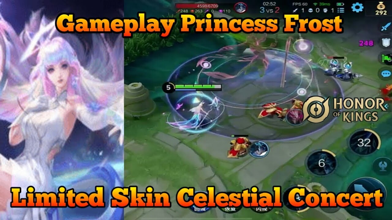 PRINCESS FROST LIMITED SKIN CELESTIAL CONCERT GAMEPLAY || Honor of ...