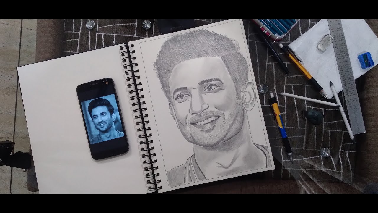 Sushant Singh Rajput Sketch Part 3 - YouTube