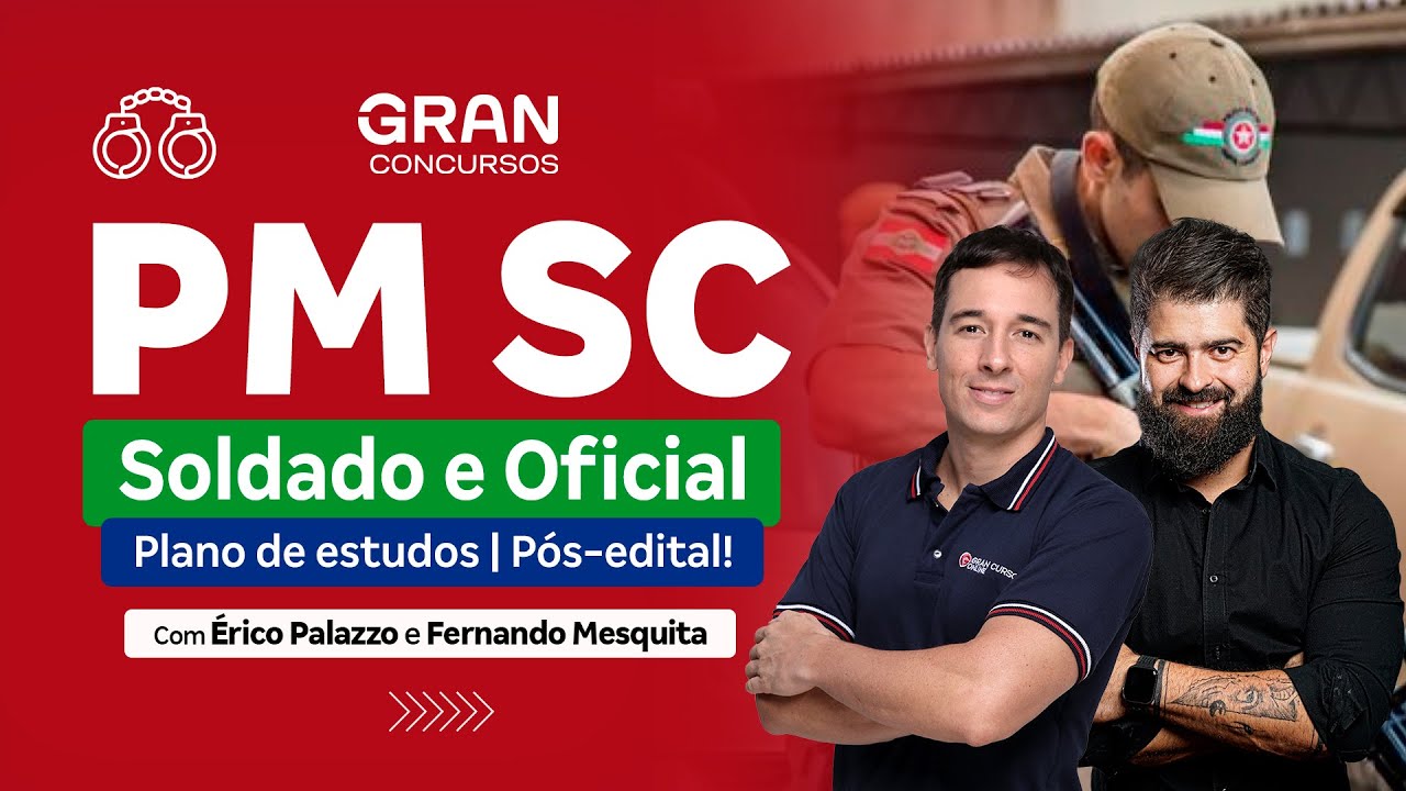 Concurso PM SC Soldado e Oficial - Plano de estudos pós-edital! - YouTube