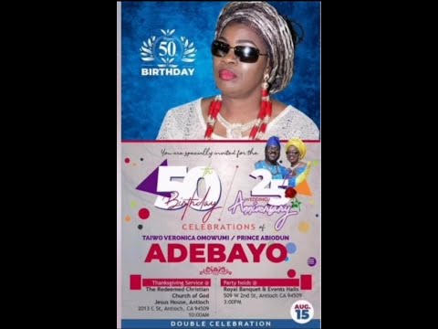Princess Taiwo Adebayo 50th Birthday and 25th Wedding Anniversary ...