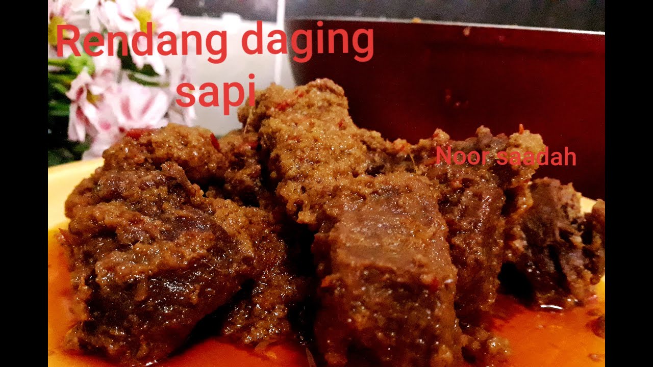 Resep Rendang daging berempah untuk hari raya. / Beef Rendang recipe ...