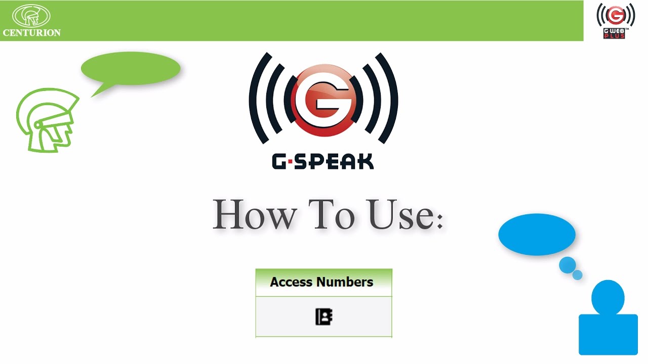 GSpeakAccessNumbers -G-WEB- Centurion Systems - YouTube