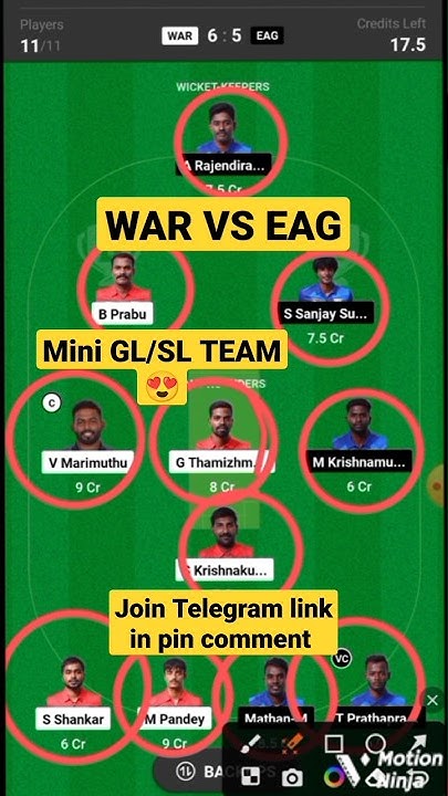 WAR vs EAG || WAR vs EAG Dream11 || WAR vs EAG Dream11 Prediction || WAR vs EAG Today Match ...