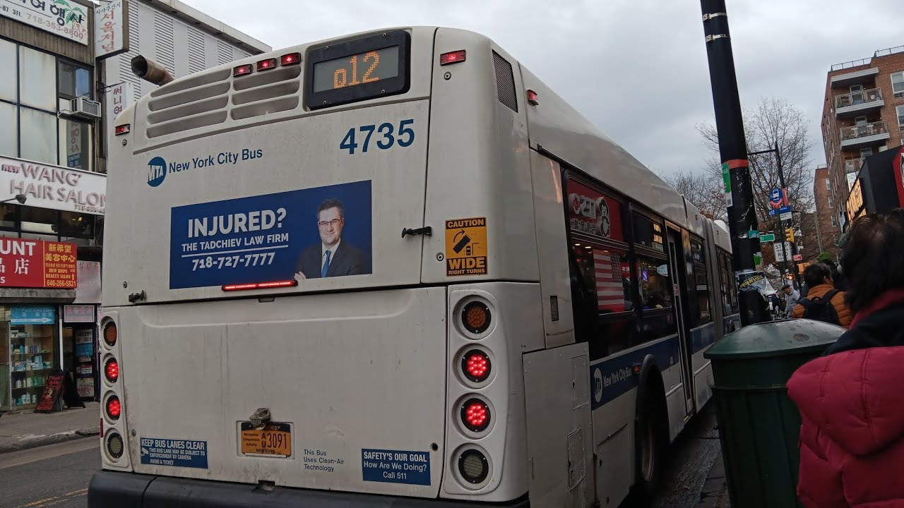 MTA: Q12 Bus On-board (2012 New Flyer XD60 Xcelsior Articulated 4735 ...