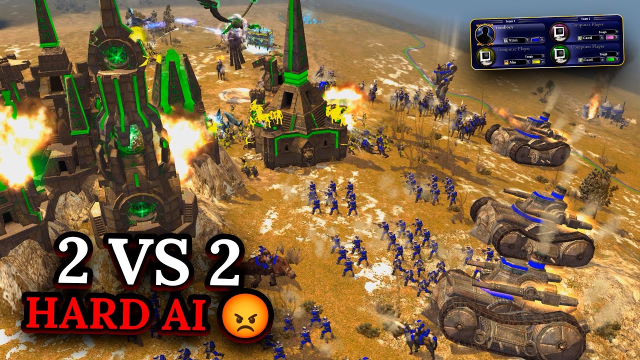 2 VS 2 HARD AI FIGHT — Rise of legends gameplay (1 Vinci, 1 Alin, 2 ...