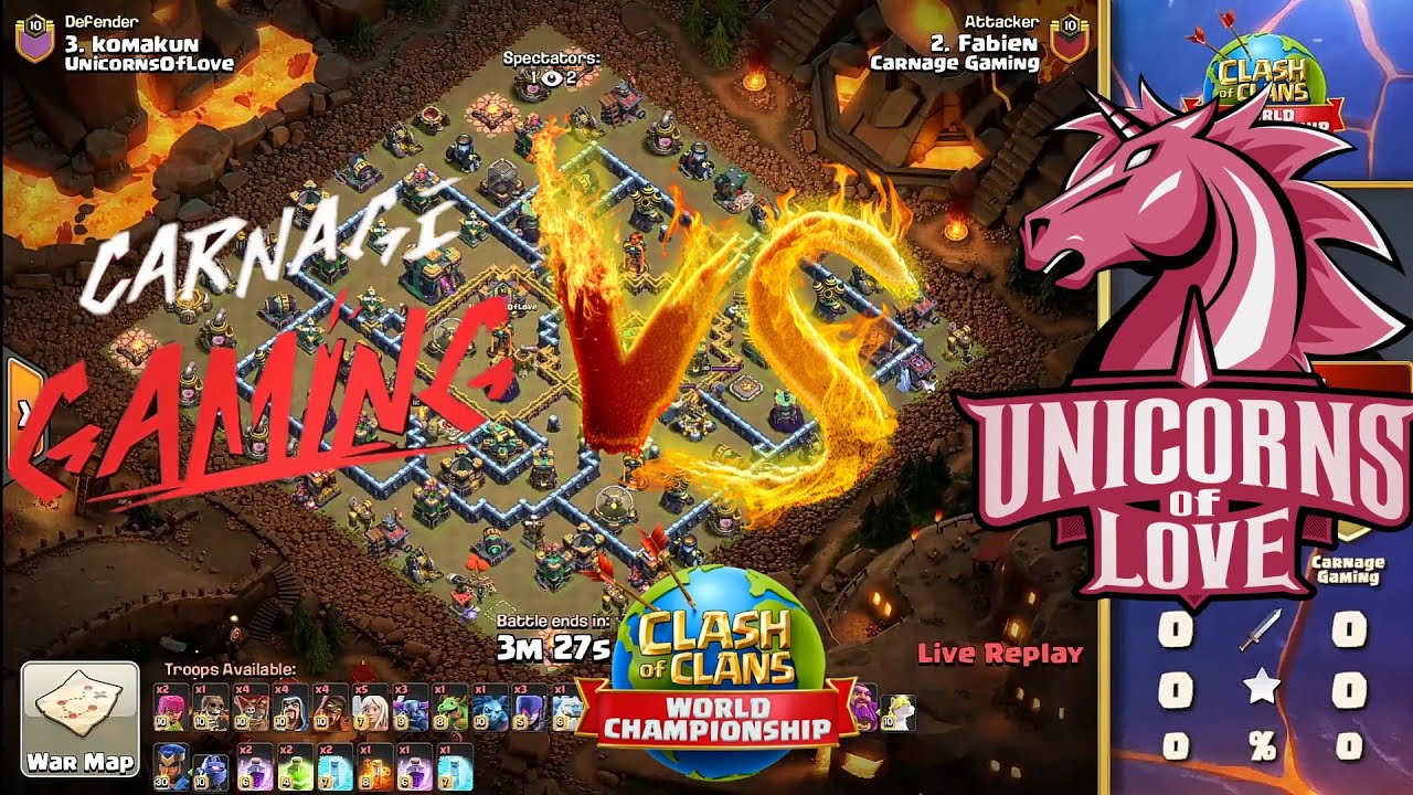 Carnage Gaming VS Unicorns Of Love | coc tournament 2021 | coc world ...