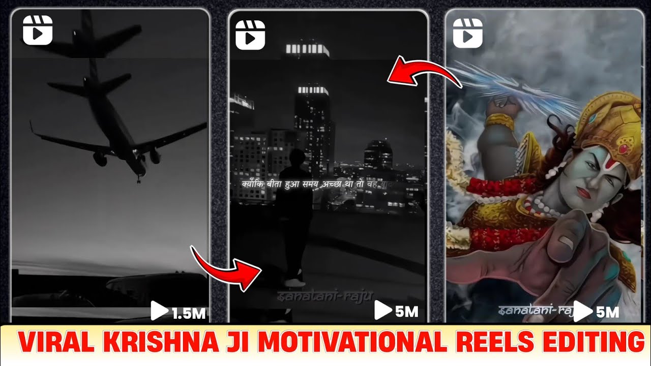 Viral Shree Krishna Ji Motivational Quotes Reels Editing || Inspire ...