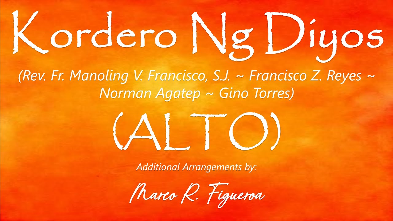 KORDERO NG DIYOS (Rev. Fr. M. V. Francisco & F. Z. Reyes & N. A. Agatep ...