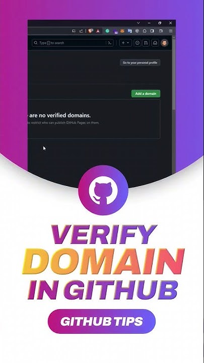 Verify custom domain in GitHub #shorts - YouTube