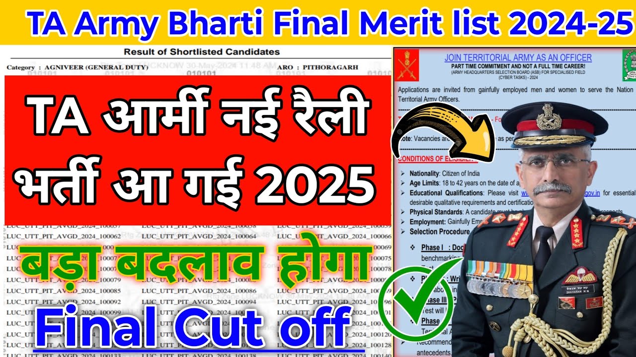 TA Army Bharti Final Result OUT 2024-25|| TA Army New Bharti 2025 ...